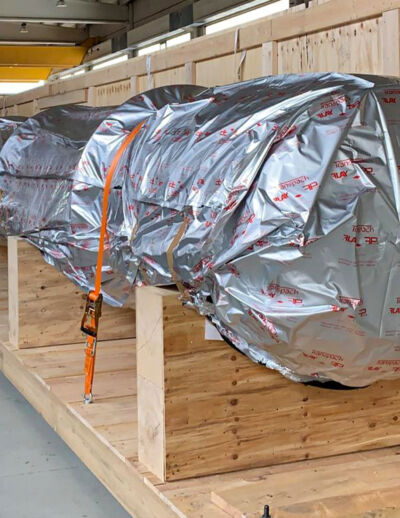 Wooden saddles for cylindrical loads - industrial packaging Transpack